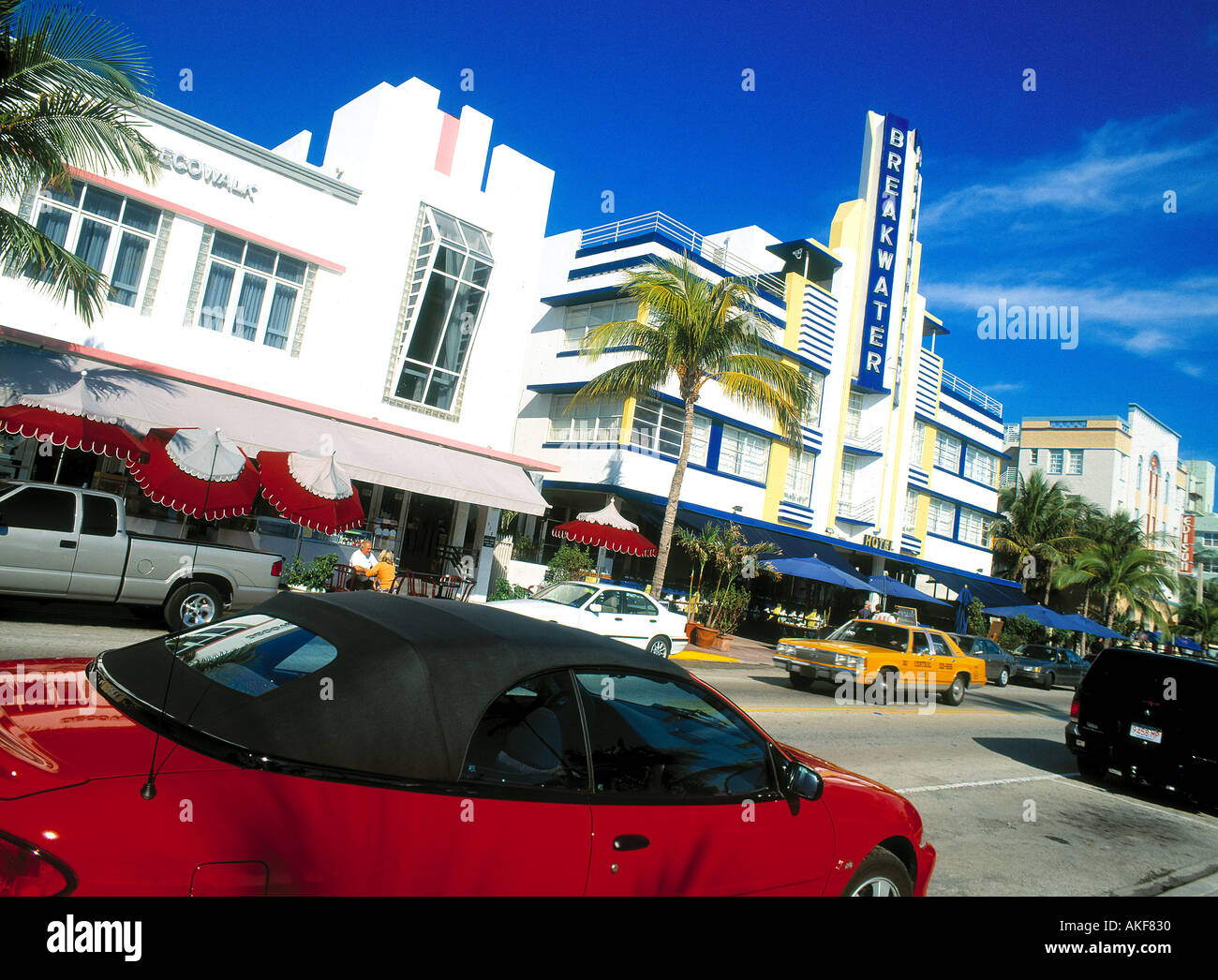 Miami, Art Deco, Ocean Drive Stock Photo - Alamy