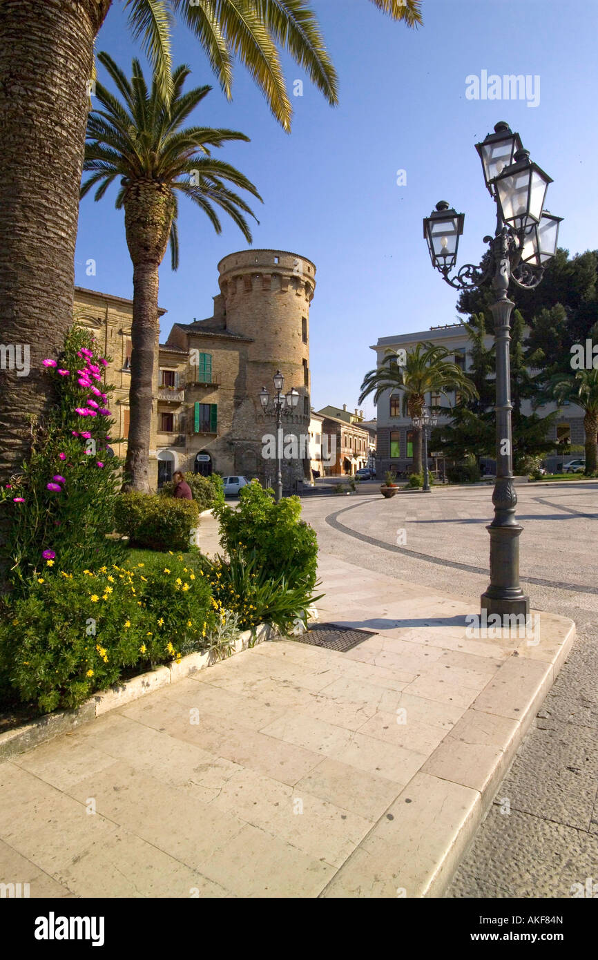 Bassano tower, Rossetti square, Vasto, Abruzzo, Italy Stock Photo - Alamy
