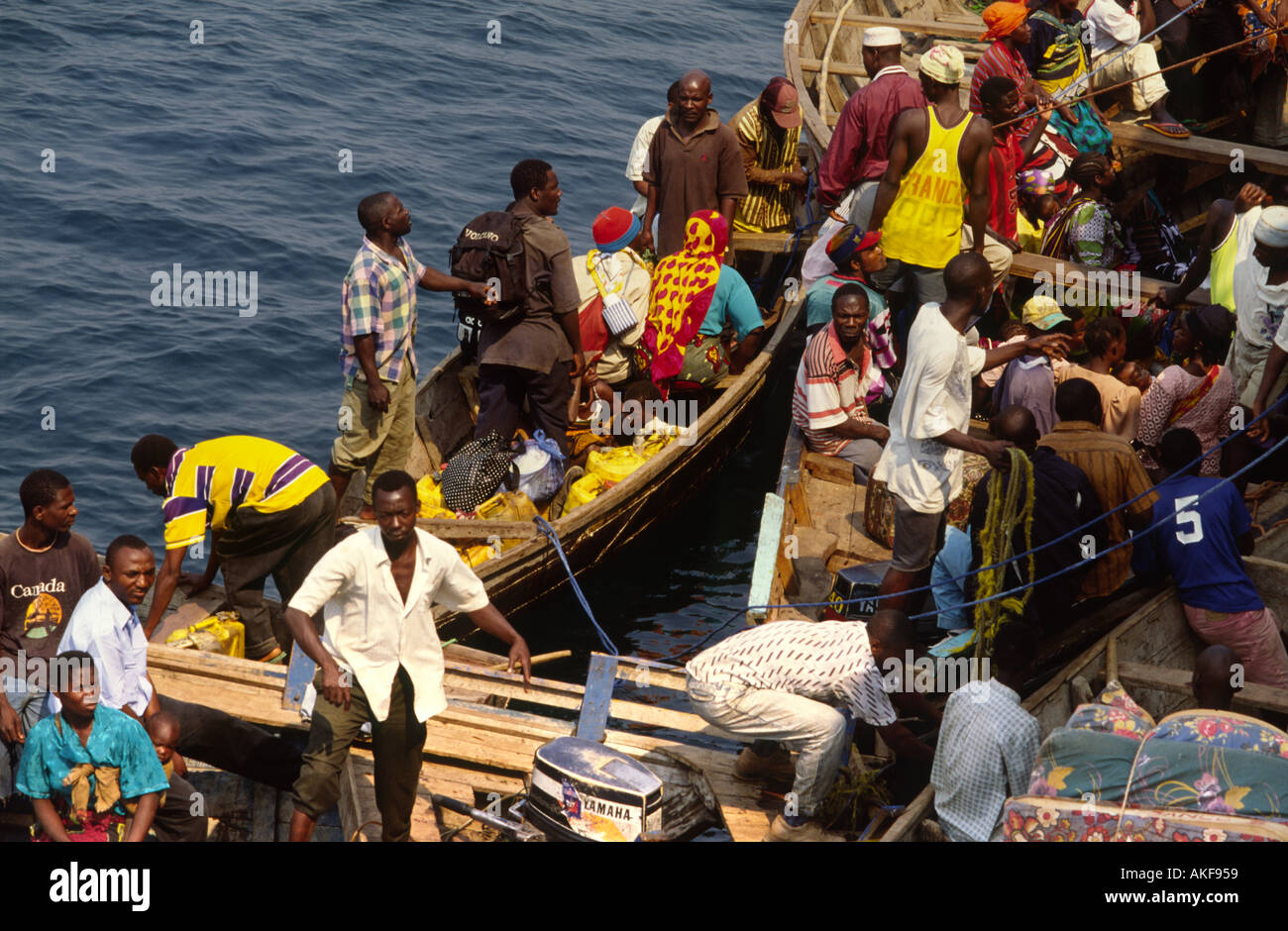 Boarding Steamboat MV Liemba Lake Tanganyika Tanzania Africa Stock ...