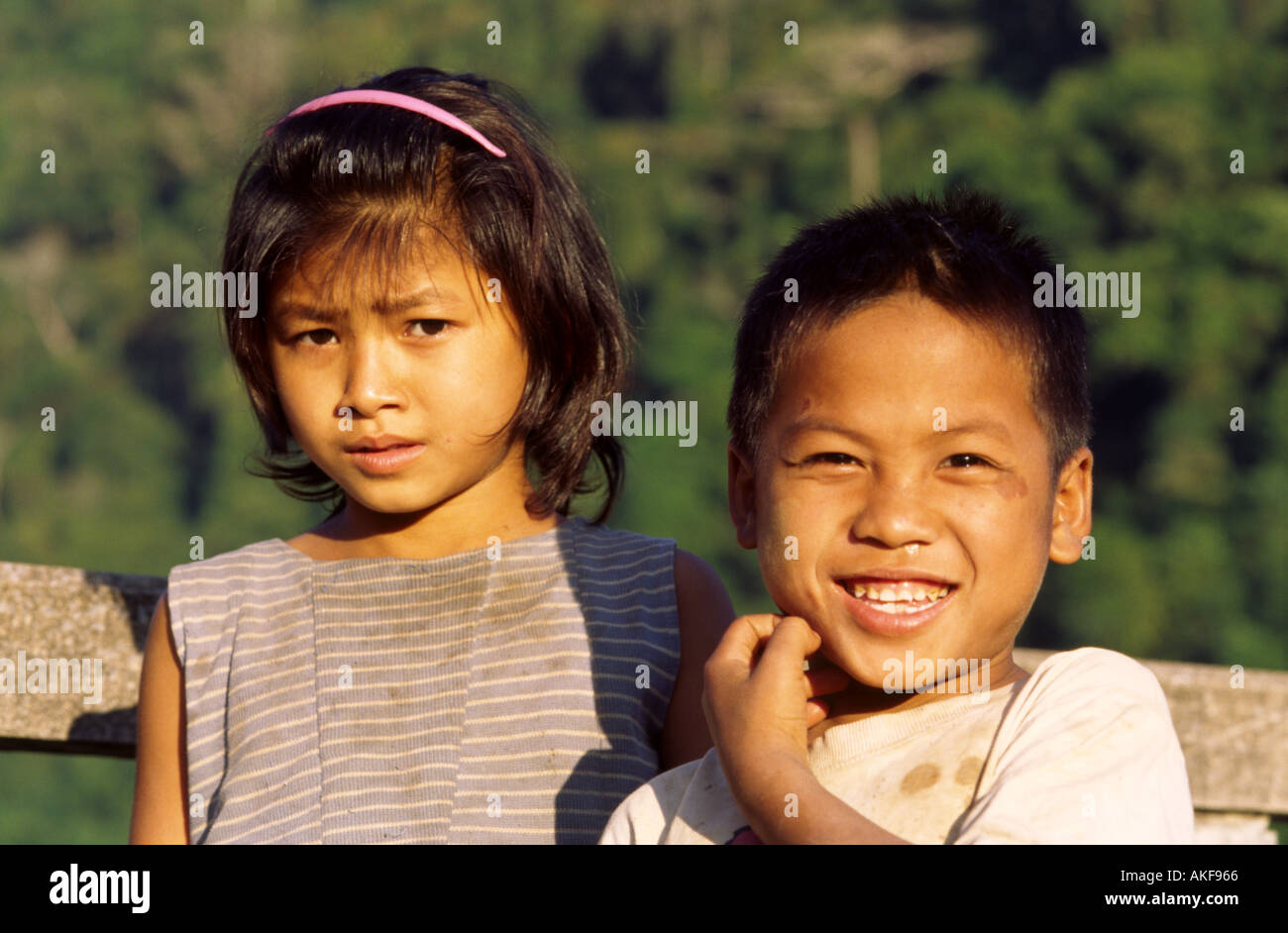 Brother and Sister Laos Asia Stock Photo - Alamy