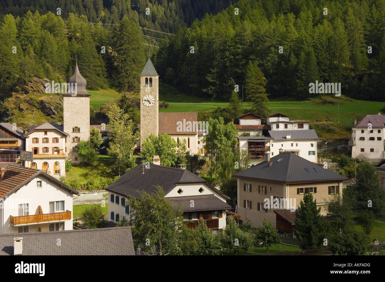 village partial view, susch, switzerland Stock Photo - Alamy