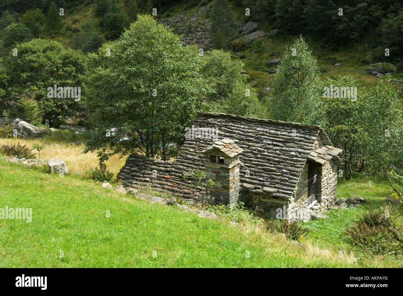 typical house, verzasca valley, switzerland Stock Photo - Alamy
