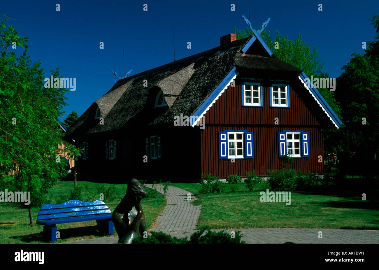 Osteuropa, Litauen,kurische Nehrung, Nida (Nidden), Haus im Ortszentrum ...