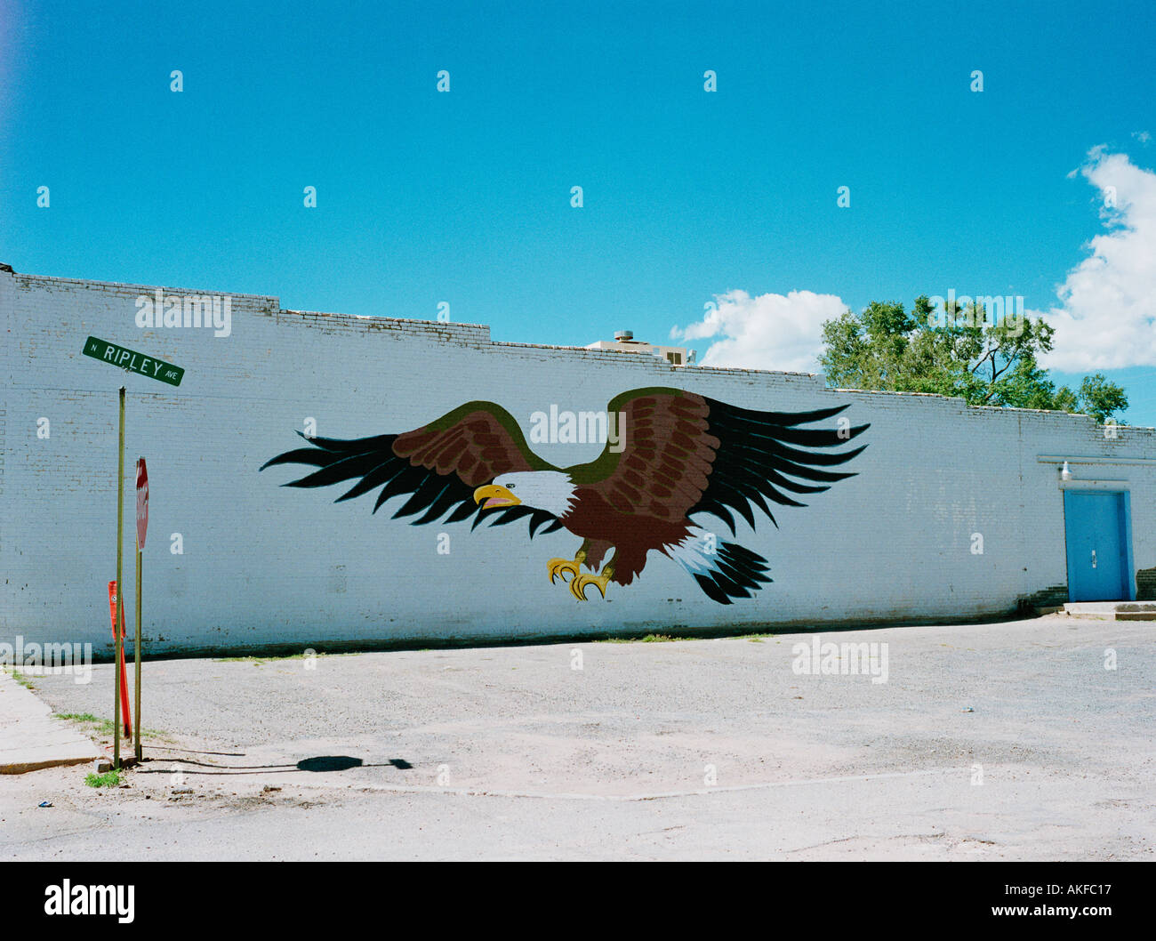Painted eagle on wall Arizona USA Stock Photo - Alamy