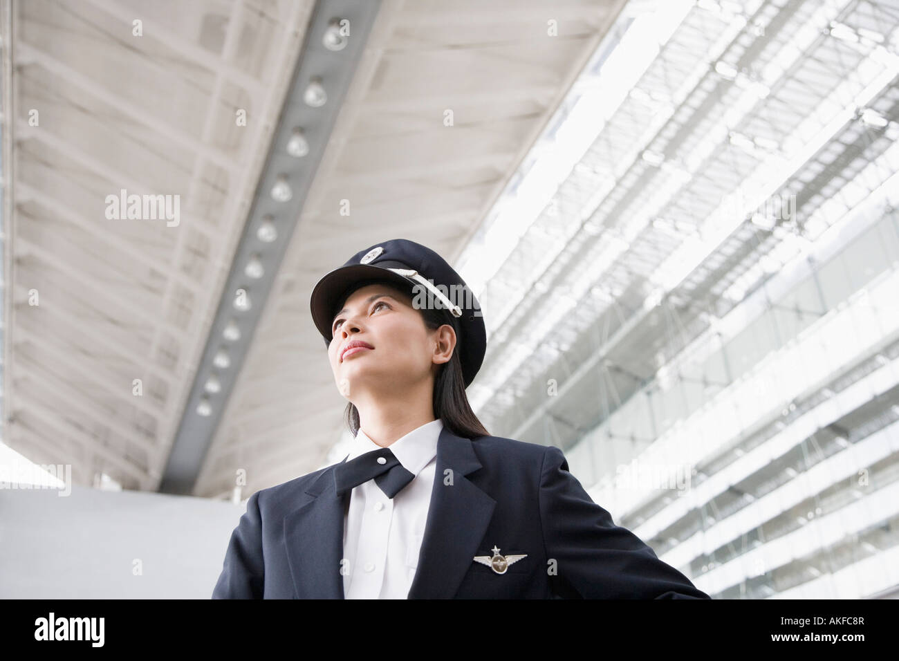 Low angle view of a female pilot Stock Photo - Alamy