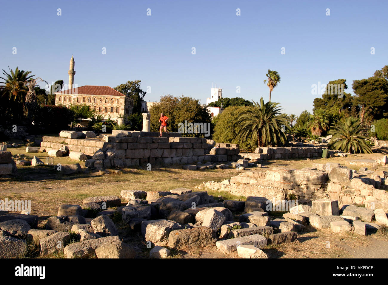 greece dodecanese kos view of ruins in kos town Stock Photo - Alamy