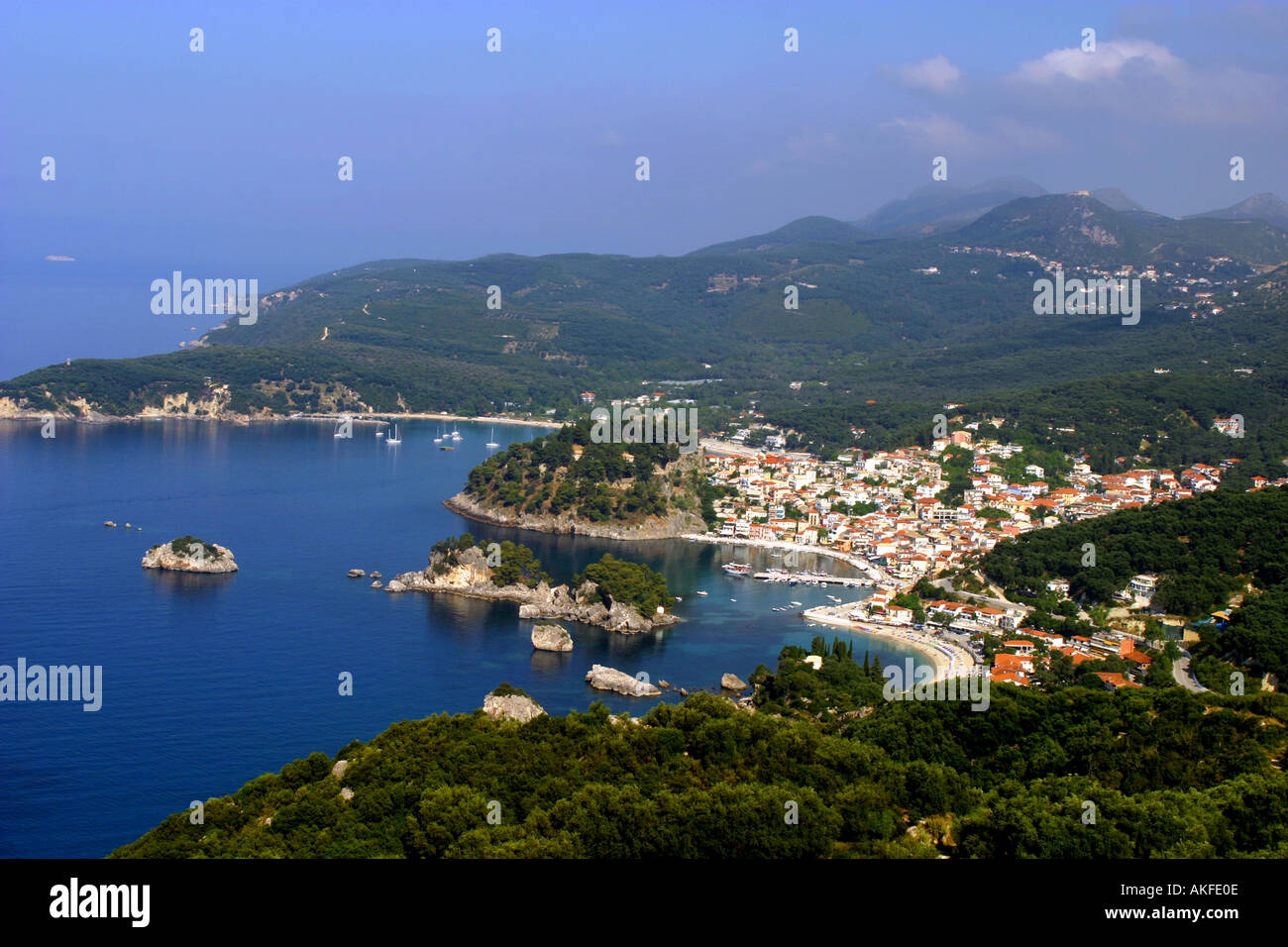 greece mainland parga view of parga Stock Photo - Alamy