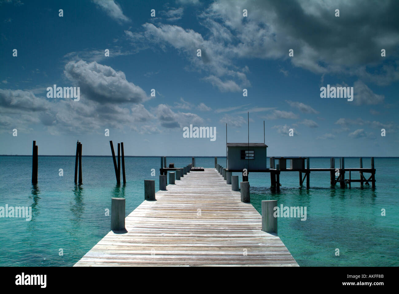 Jetty Green Turtle Cay Bahamas Stock Photo - Alamy