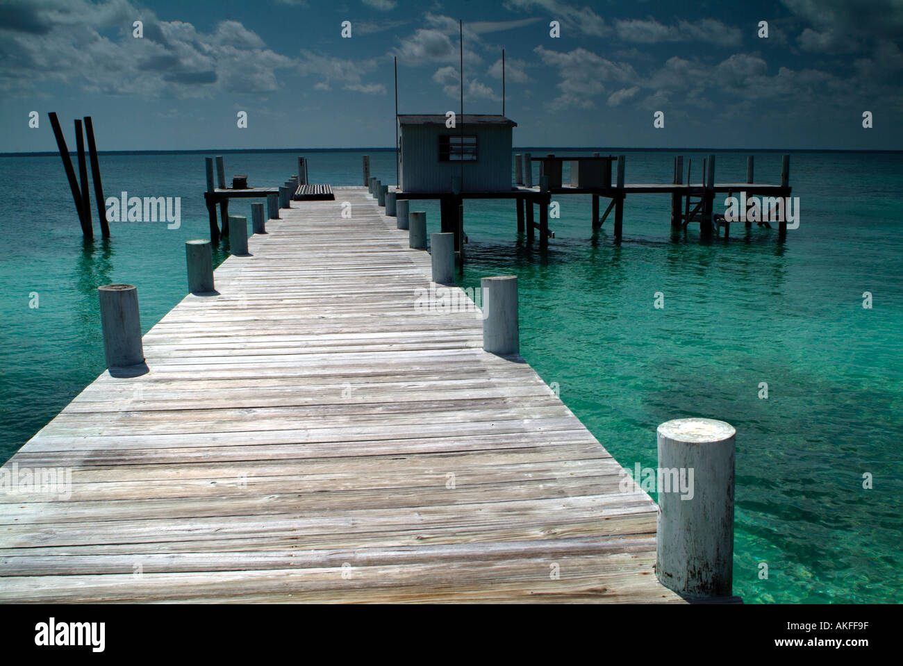 Jetty Green Turtle Cay Bahamas Stock Photo - Alamy