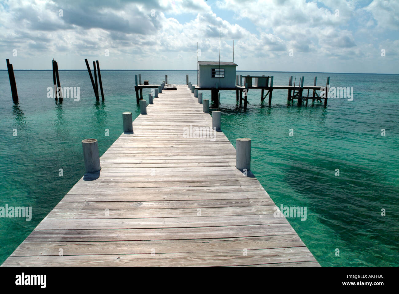 Jetty Green Turtle Cay Bahamas Stock Photo - Alamy