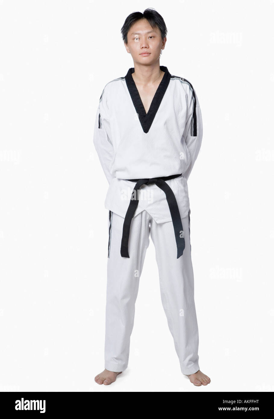 Woman karate back view Cut Out Stock Images & Pictures - Alamy