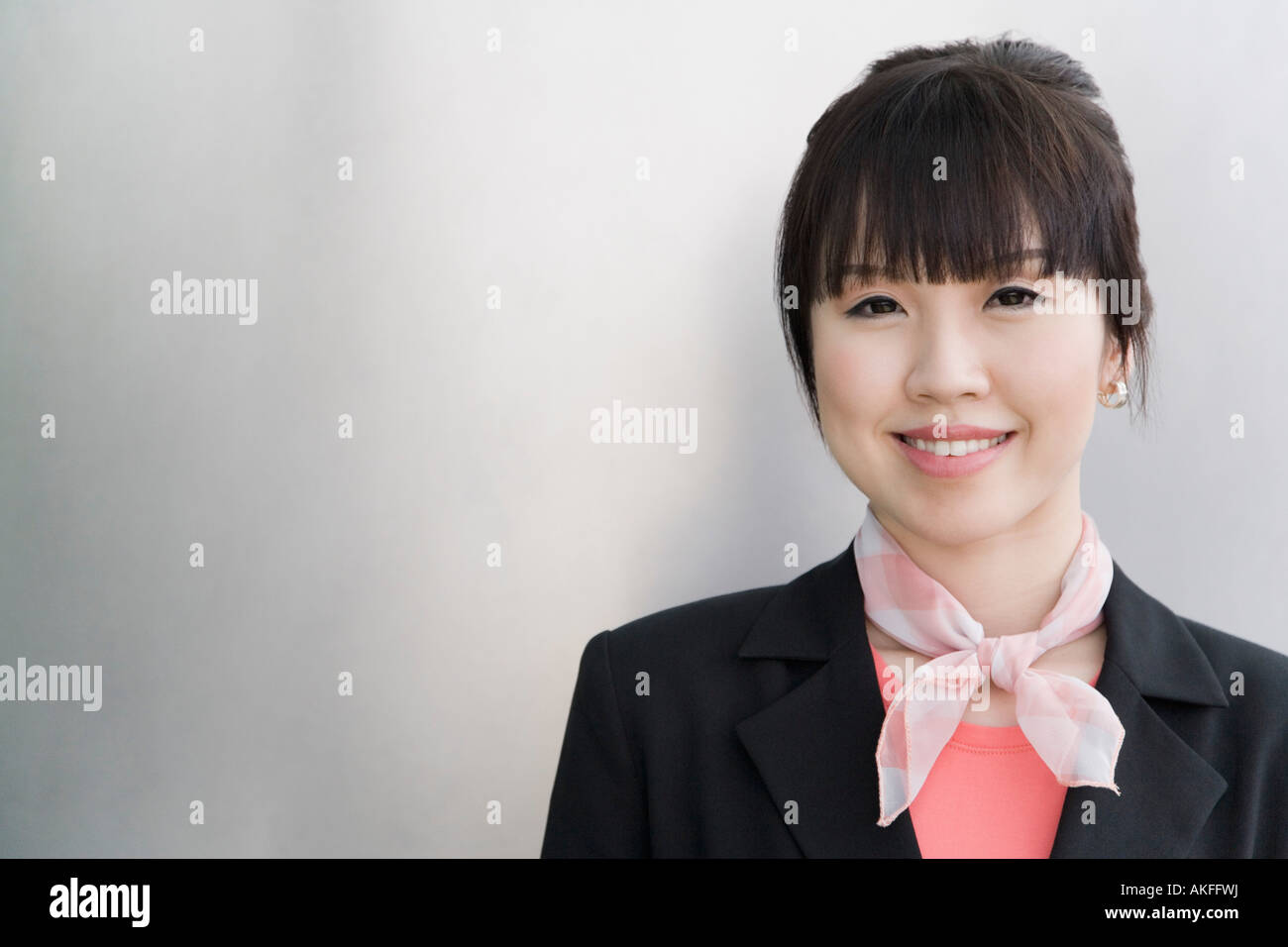 Close Up Female Cabin Crew Smiling High Resolution Stock Photography ...