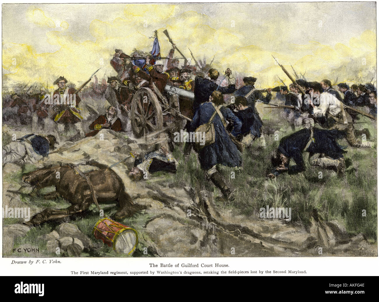 First Maryland Regiment retaking British field artillery at Guilford ...