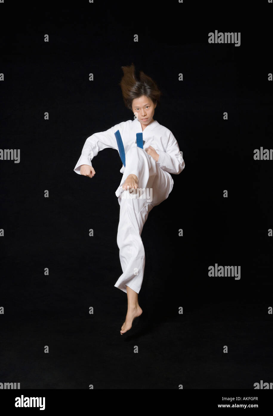 One action full front view blue female hi-res stock photography and ...