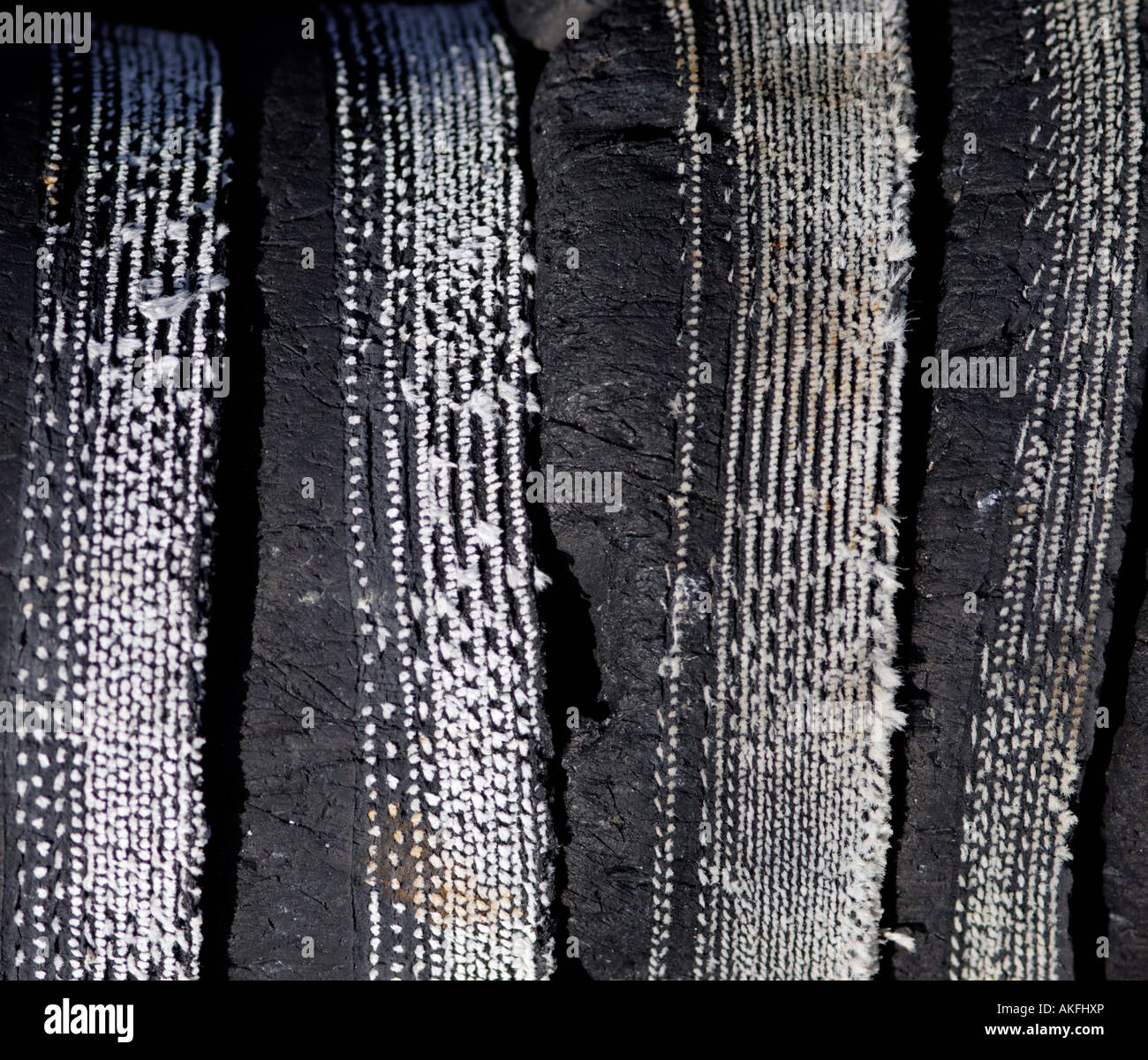 Detail of threadbare car tyres used on fishing boats Stock Photo - Alamy
