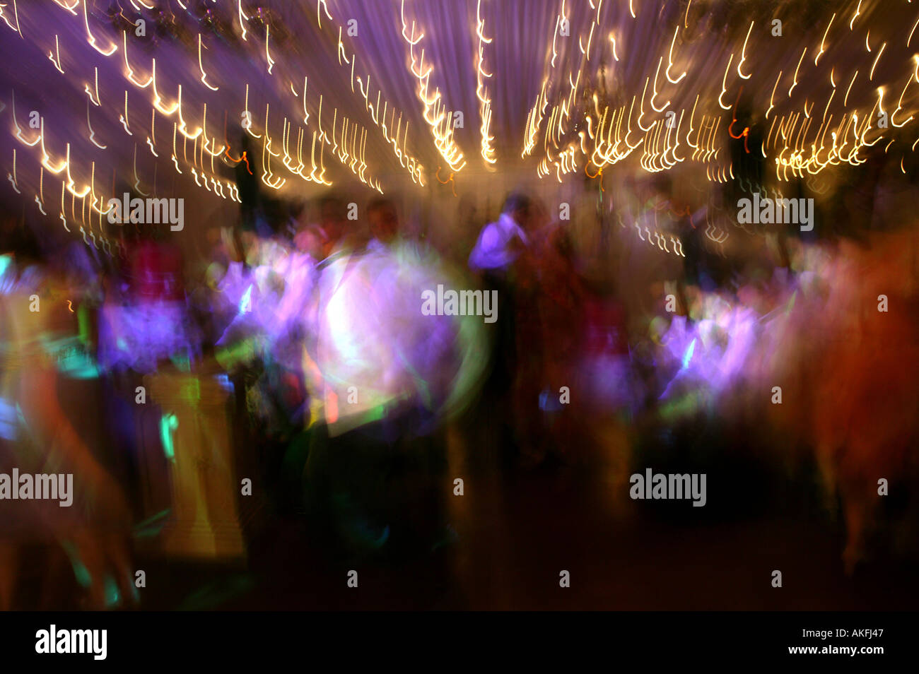 hectic bustling busy active night time party scene Stock Photo - Alamy