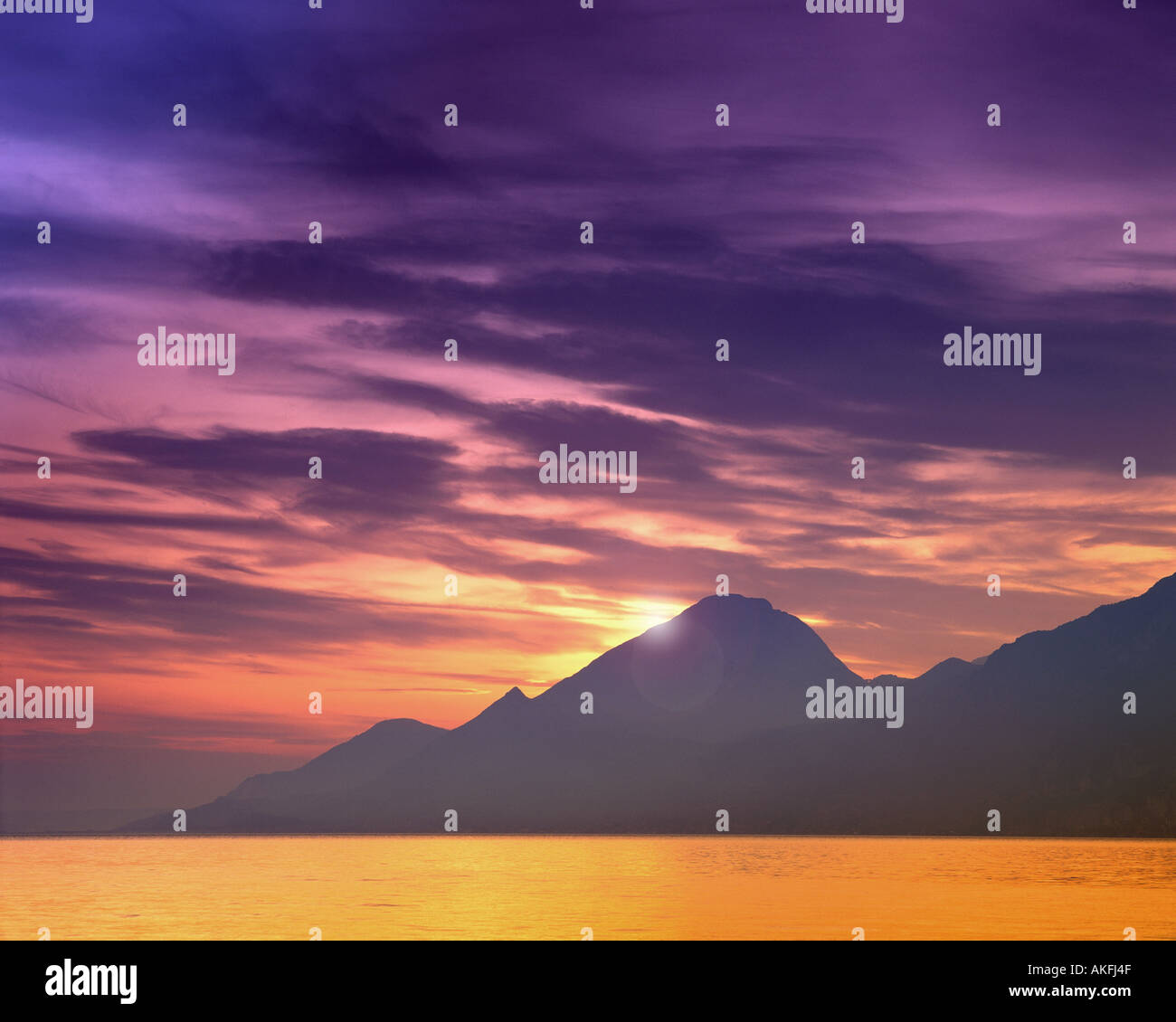 Sunset view over italian hi-res stock photography and images - Alamy