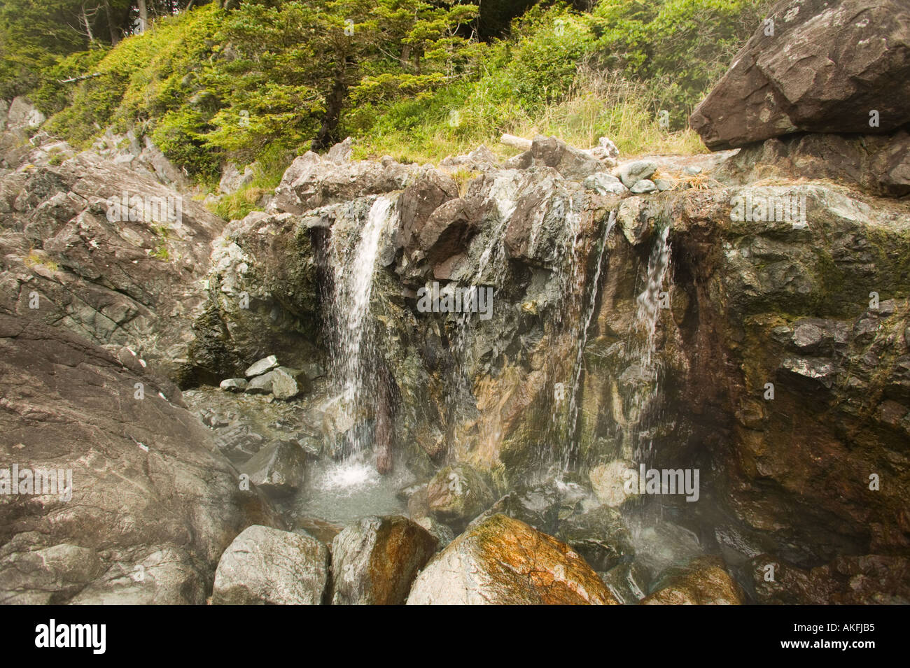 Hot springs waterfall Hot Springs Cove Clayoquot Sound West Coast ...