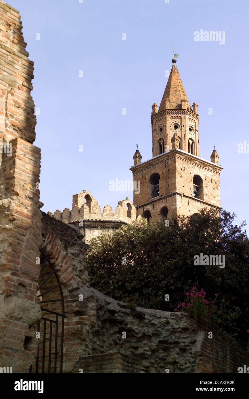 Foreshortening with Cathedral's bell tower, Teramo, Abruzzo, Italy ...