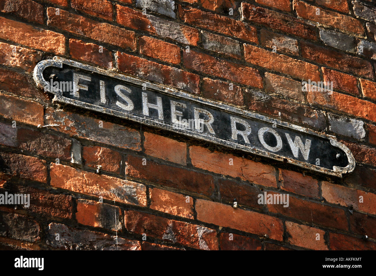 close up of old street sign Fisher Row in Oxford Stock Photo - Alamy