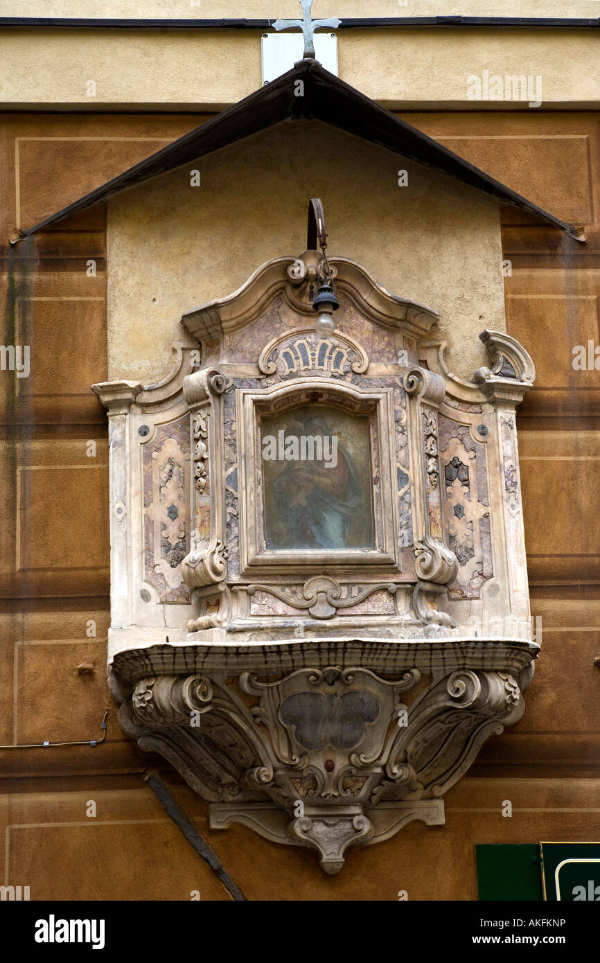 Votive aedicula in San Carlo square, Historic centre, Genoa, Ligury ...