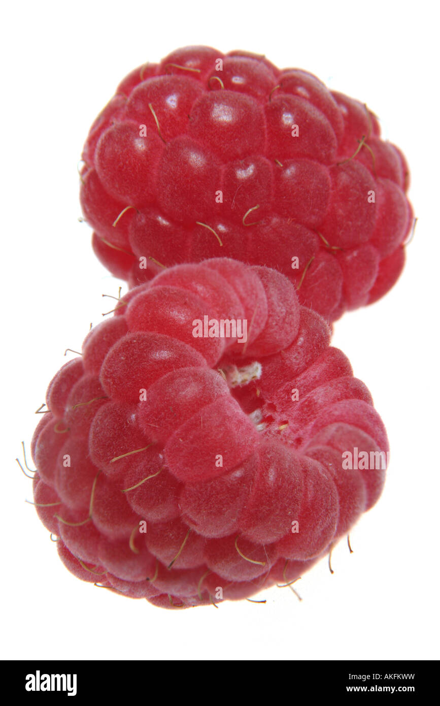 Raspberry fruit detail isolated on white background Stock Photo - Alamy