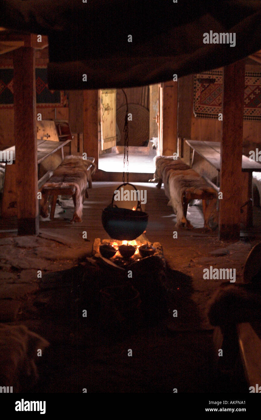 Viking longhouse fire hi-res stock photography and images - Alamy