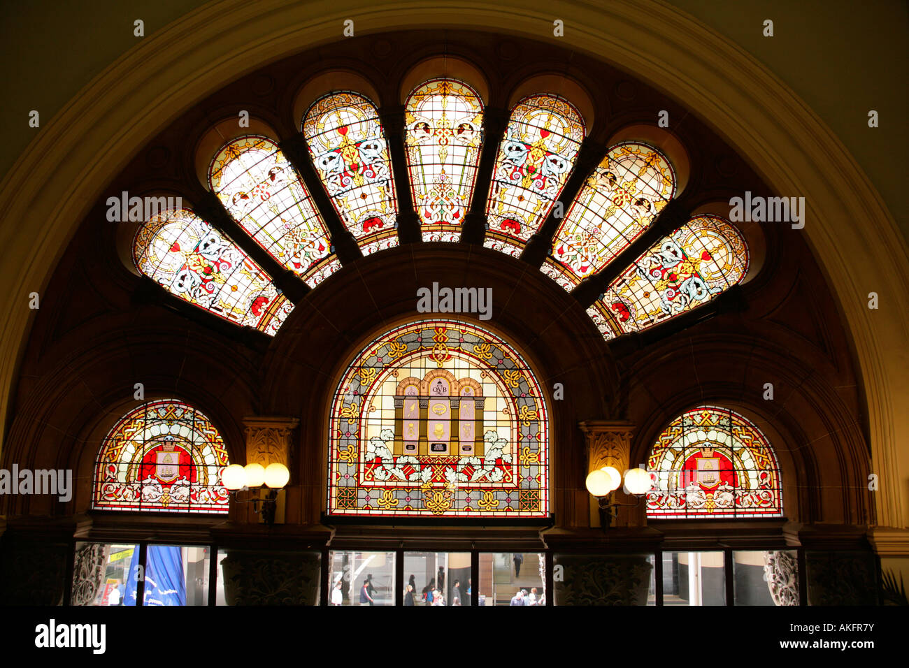 Stained glass windows in Queen Victoria Building, luxury shopping ...