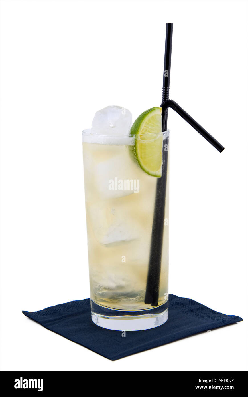 cocktail drink with straws and mat Stock Photo - Alamy