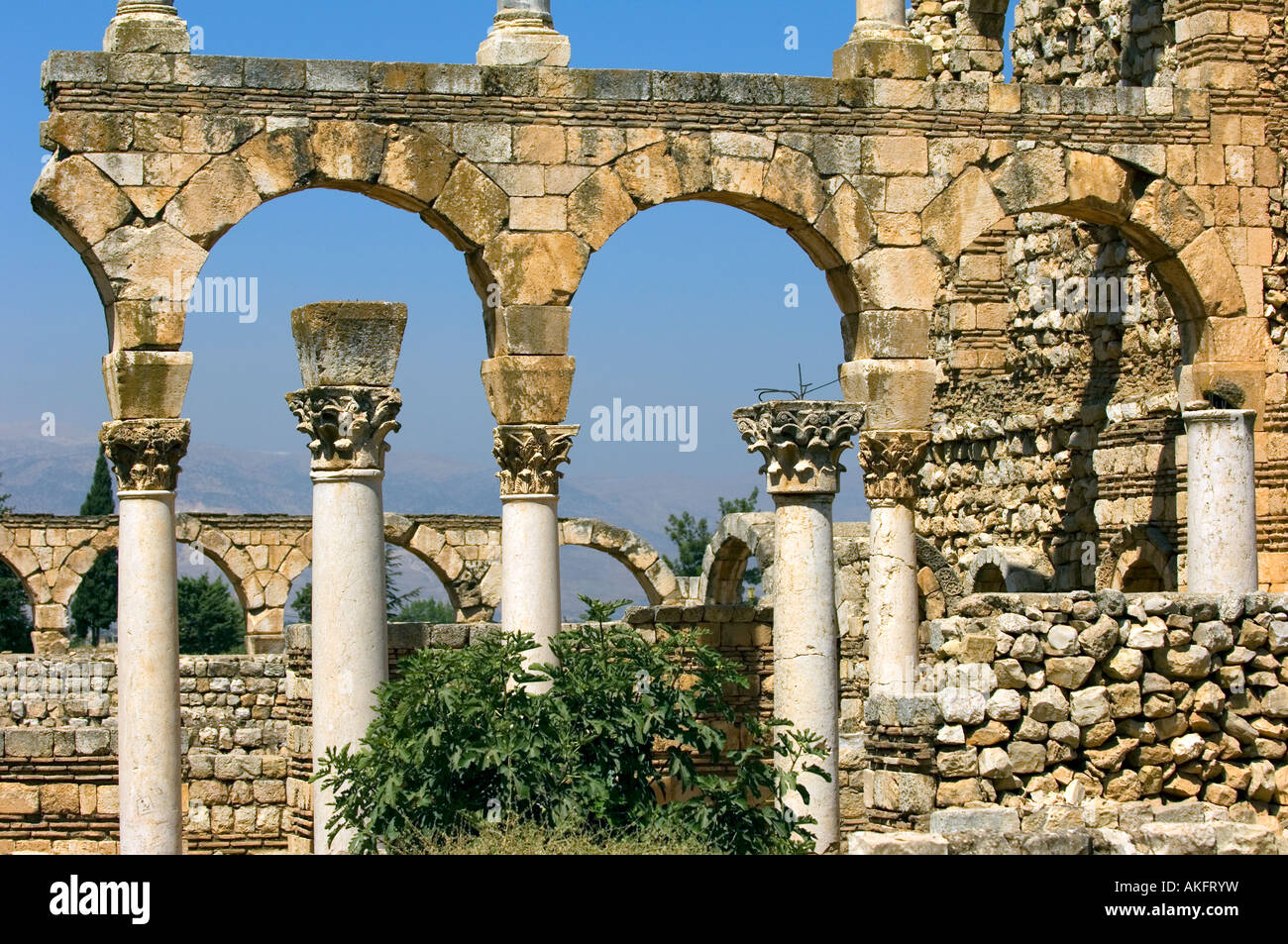 Anjar Castle Lebanon Middle East Stock Photo - Alamy