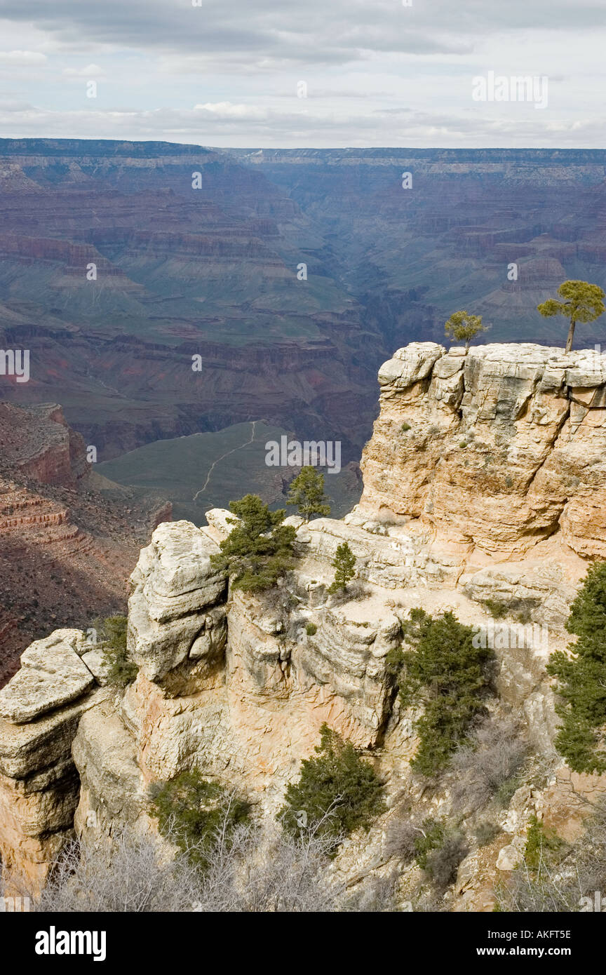View of the Grand Canyon at Bright Angel point Stock Photo - Alamy