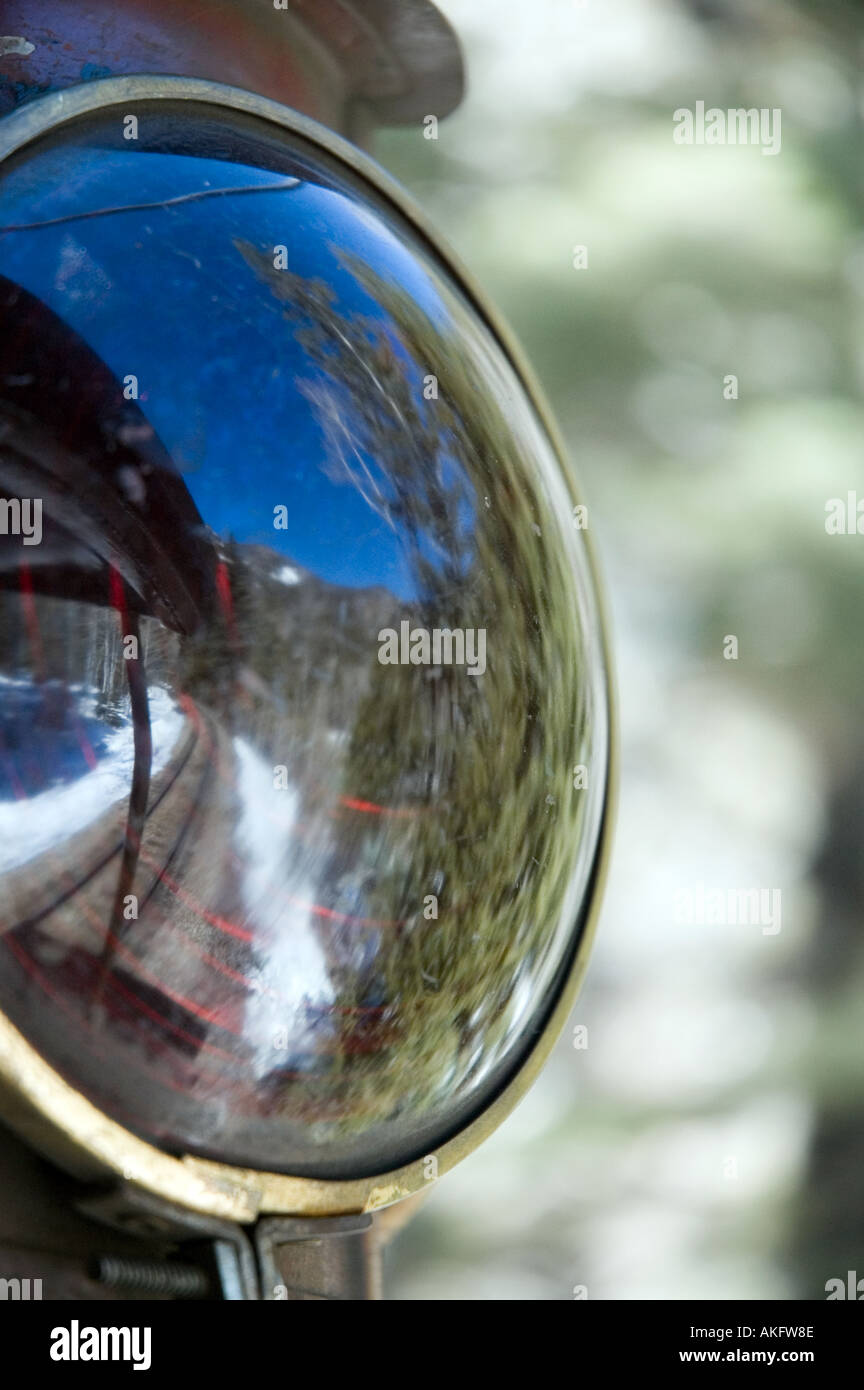 View of the original train tail light on the Durango Silverton Narrow ...