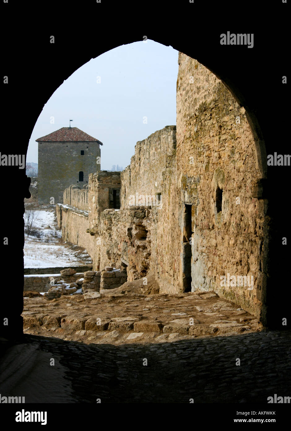 View of the Cetatea Alba fortress Stock Photo - Alamy