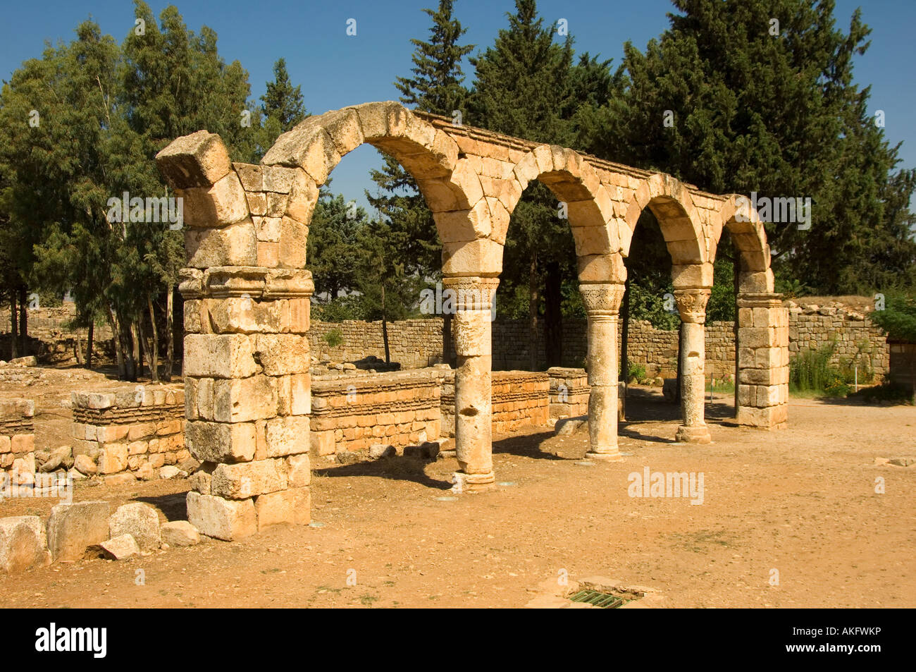 Anjar Castle Lebanon Middle East Stock Photo - Alamy