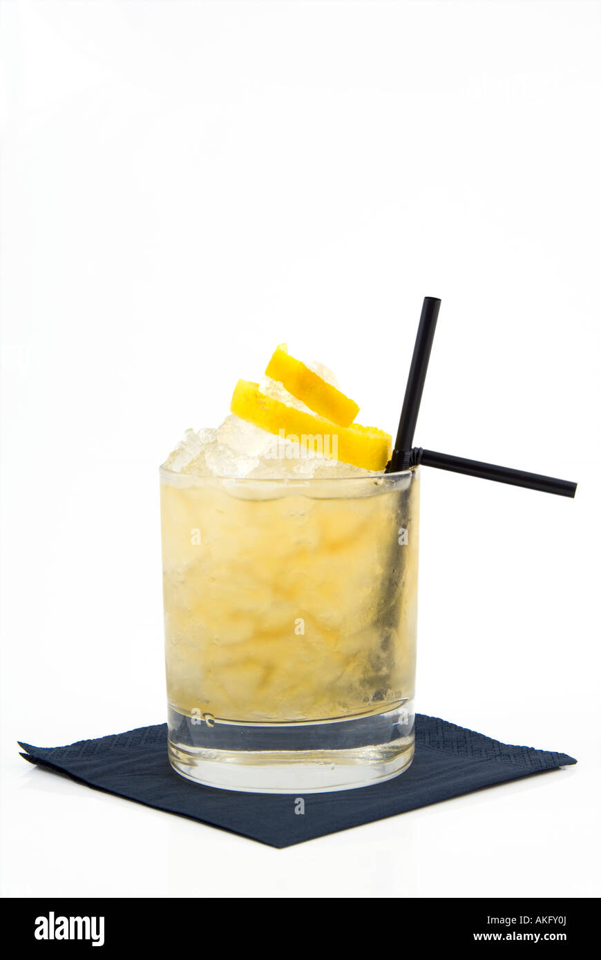 cocktail drink with straws and mat Stock Photo - Alamy