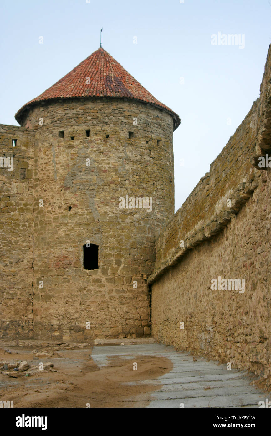 One of the bastions of the Cetatea Alba fortress Stock Photo - Alamy