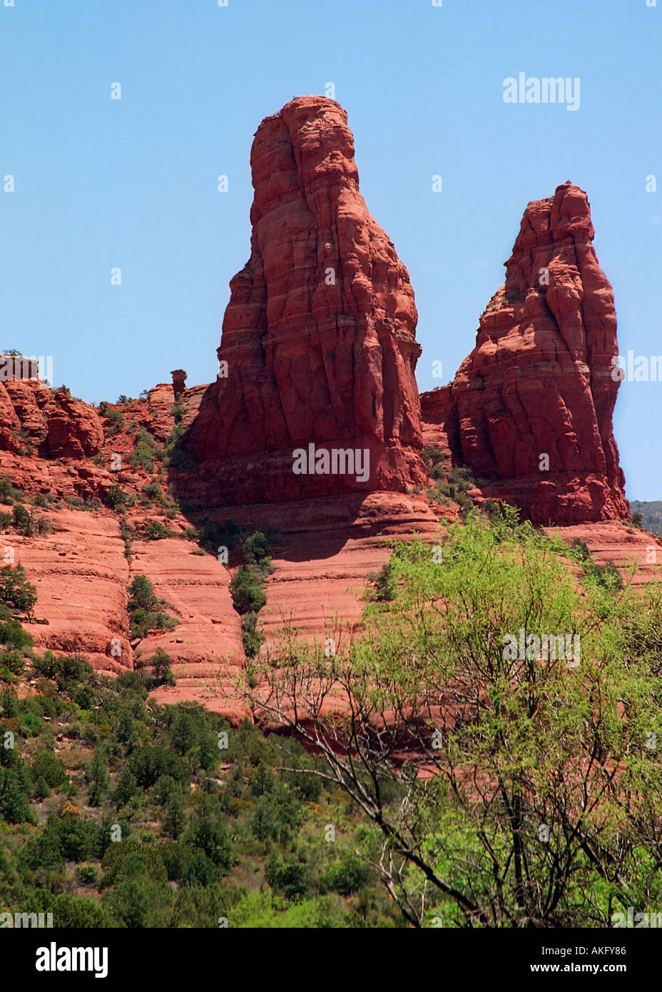 Twin Spires in Red Rock Country, Sedona Arizona Stock Photo - Alamy