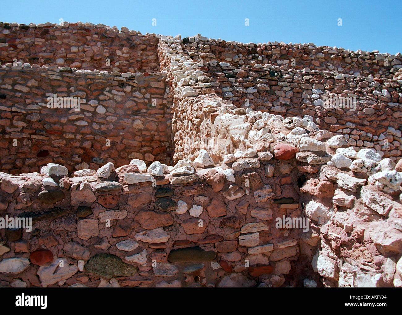 Ancient Indian ruins at Tuzigoot National Monument near Jerome Arizona ...