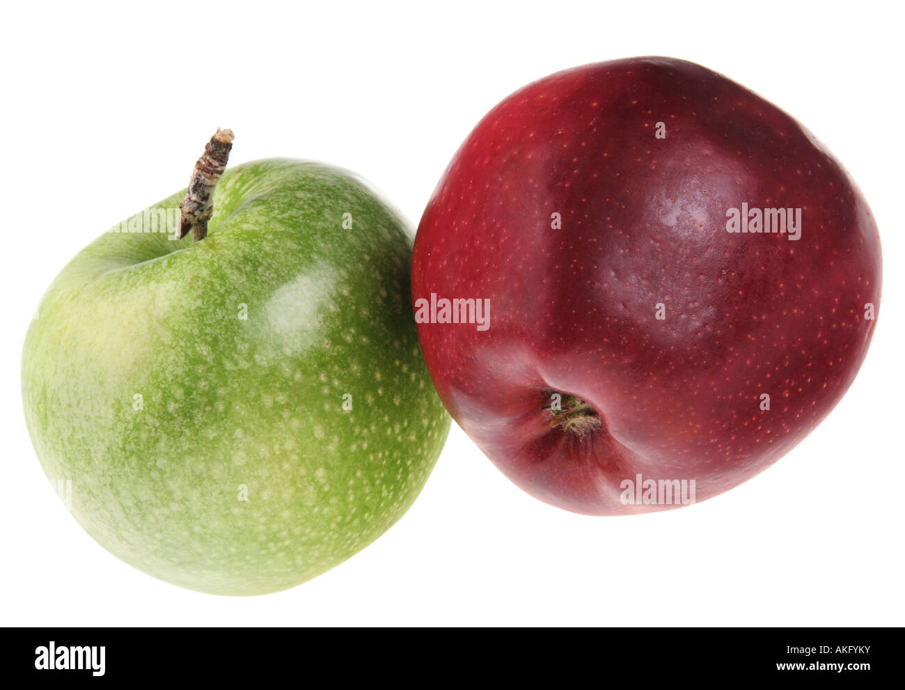 Green and red apple in isolated on white background Stock Photo - Alamy