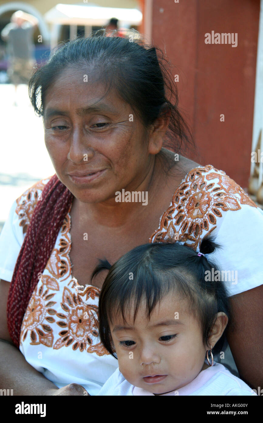 Mayan Grandmother and child in traditional dress Stock Photo - Alamy