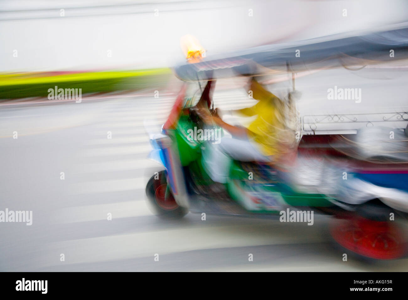 Blurred moving tuk-tuks Asian Transport Vehicle; Auto rickshaw or three ...