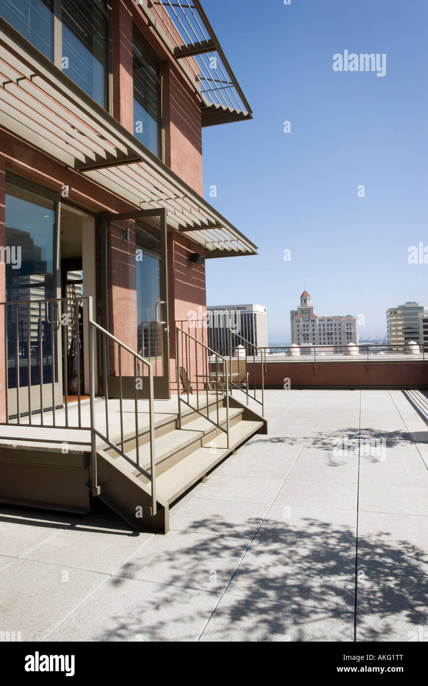 Modern overhang with view of cityscape Stock Photo - Alamy
