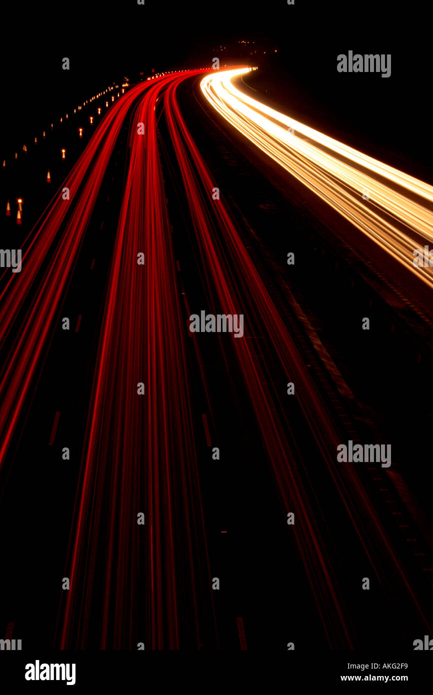 Motorway light trails Stock Photo - Alamy