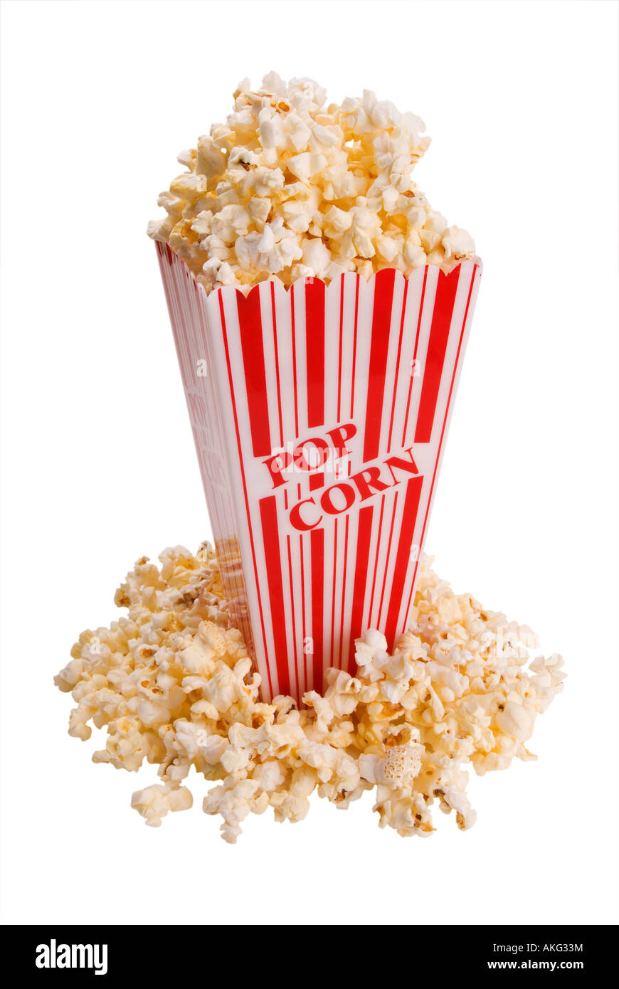 popcorn from side isolated over white Stock Photo - Alamy