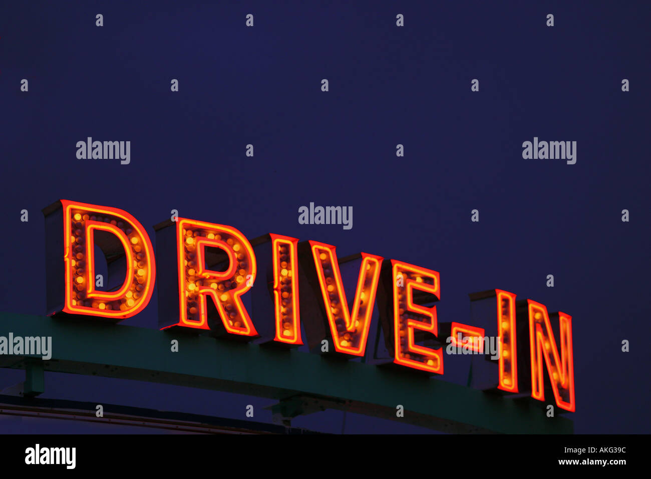 Mel s drive in universal studios neon sign landscape Stock Photo - Alamy