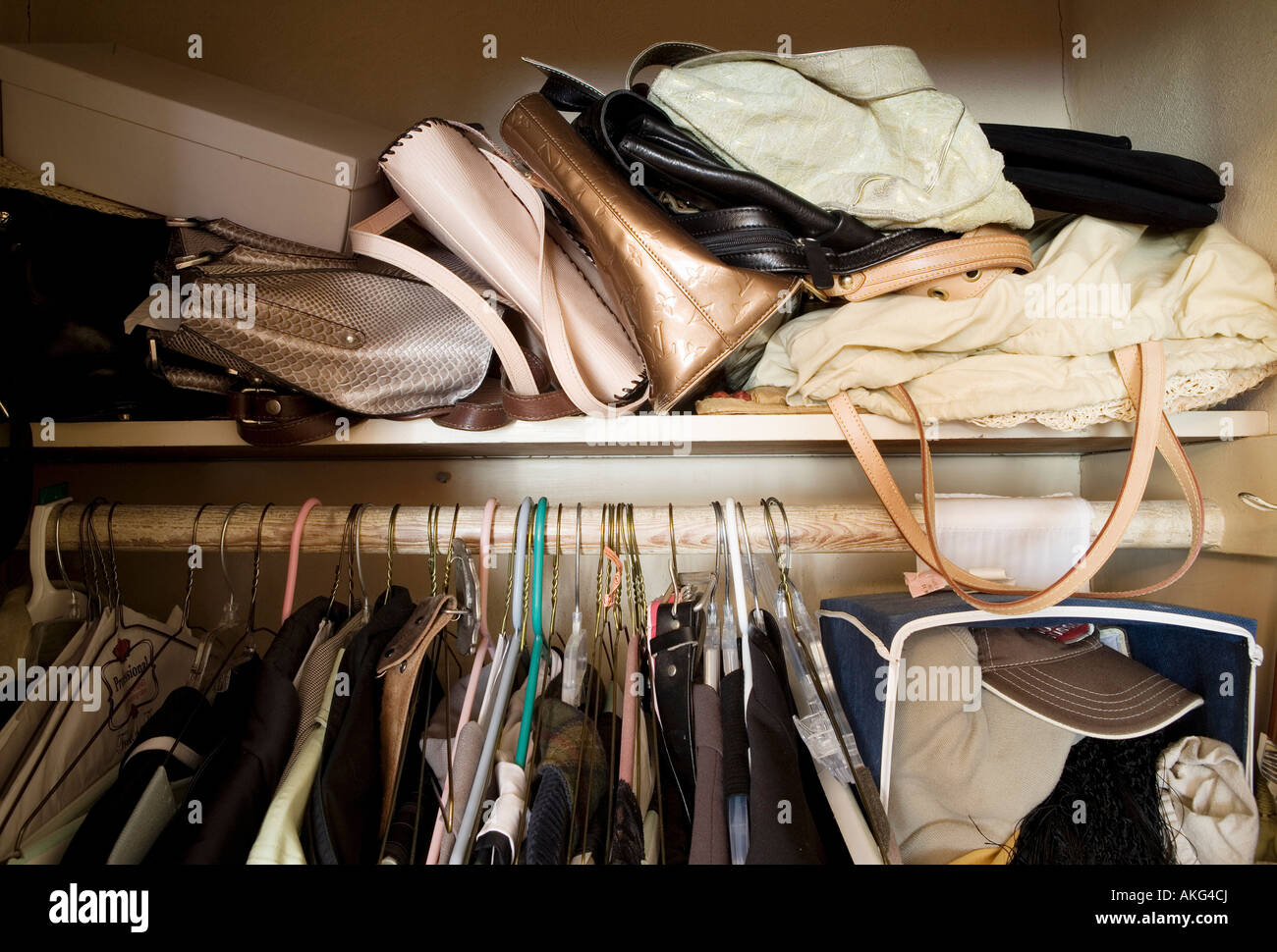 Detail of packed closet Stock Photo - Alamy