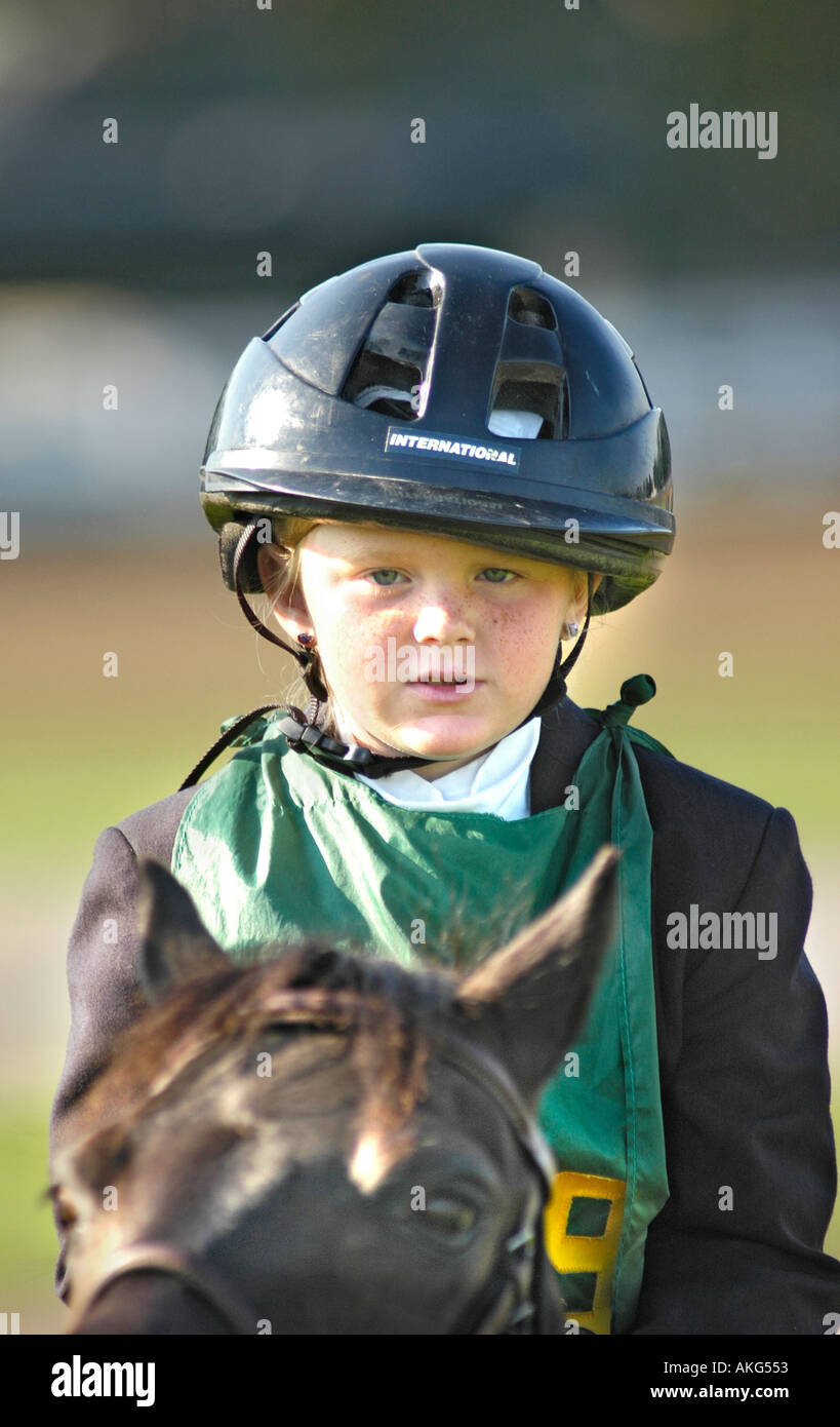 Girl riders and horses at Equestrian event Stock Photo - Alamy