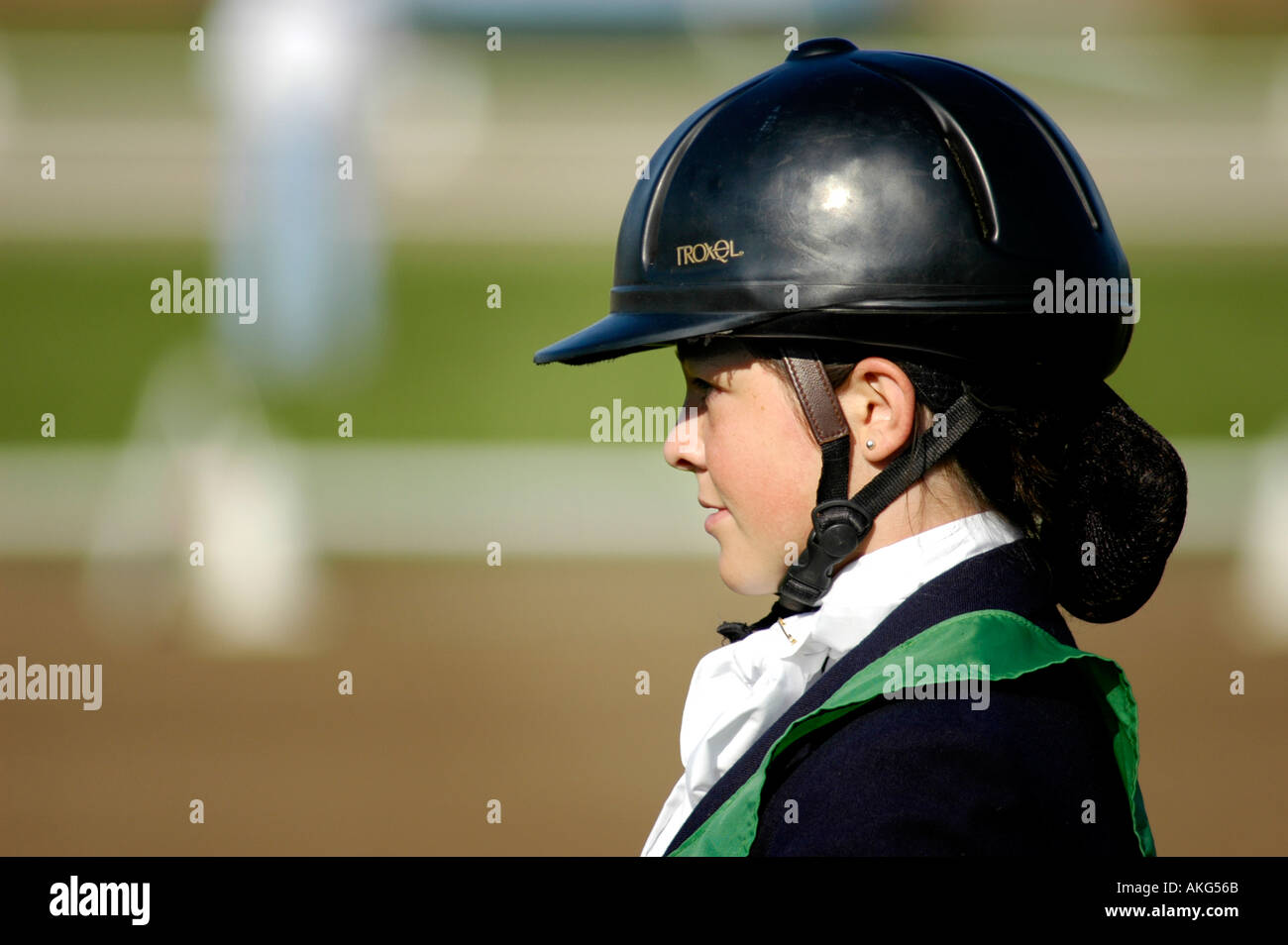Girl riders and horses at Equestrian event Stock Photo - Alamy
