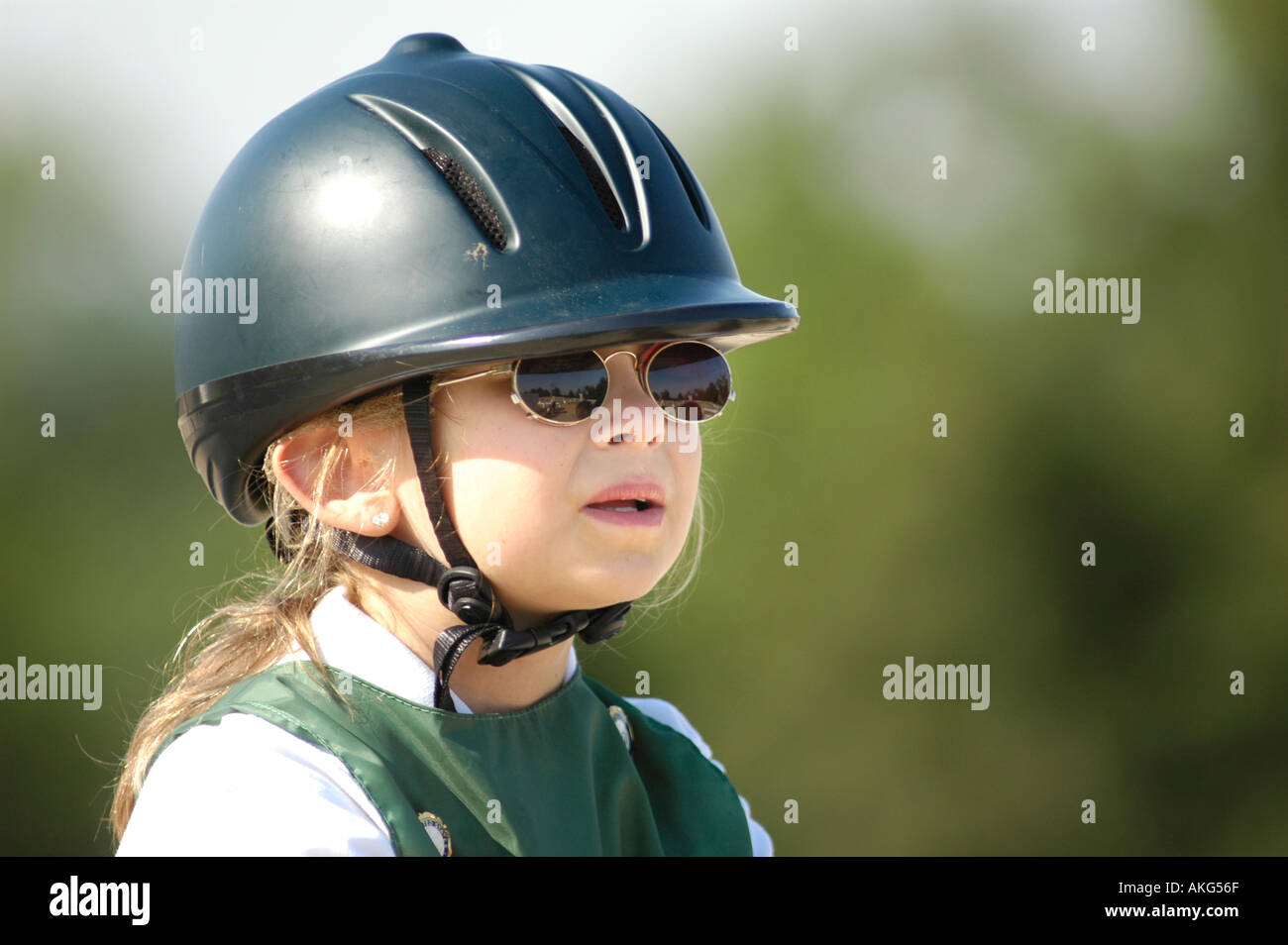 Girl riders and horses at Equestrian event Stock Photo - Alamy