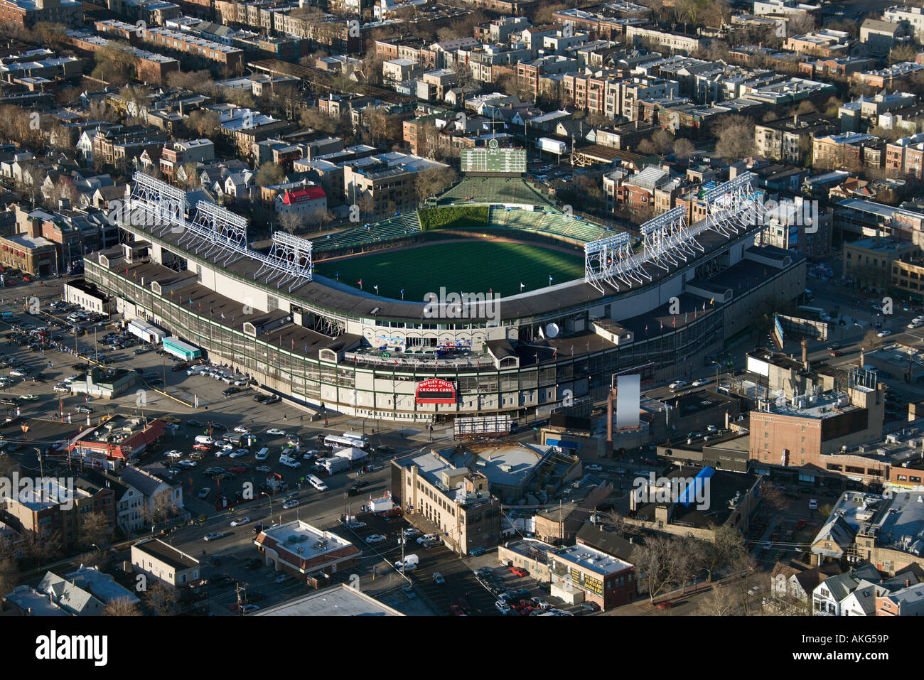 Wrigley field baseball stadium aerial hi-res stock photography and ...